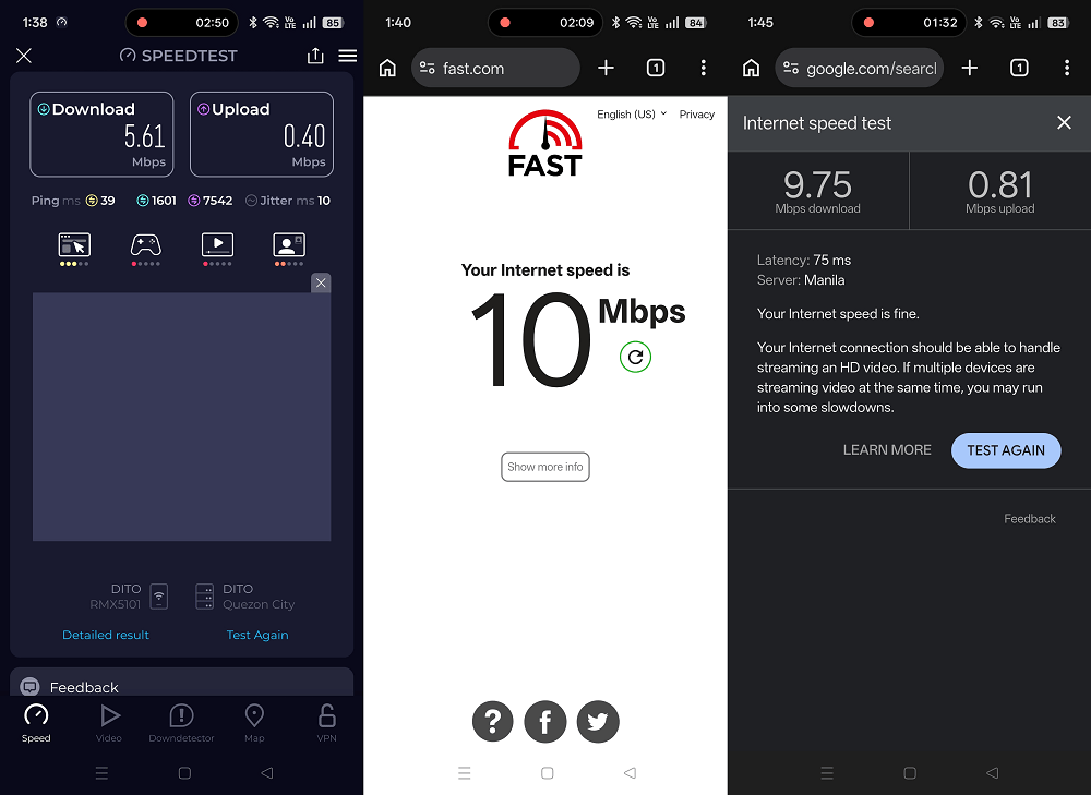 speed tests — Newsbytes.PH